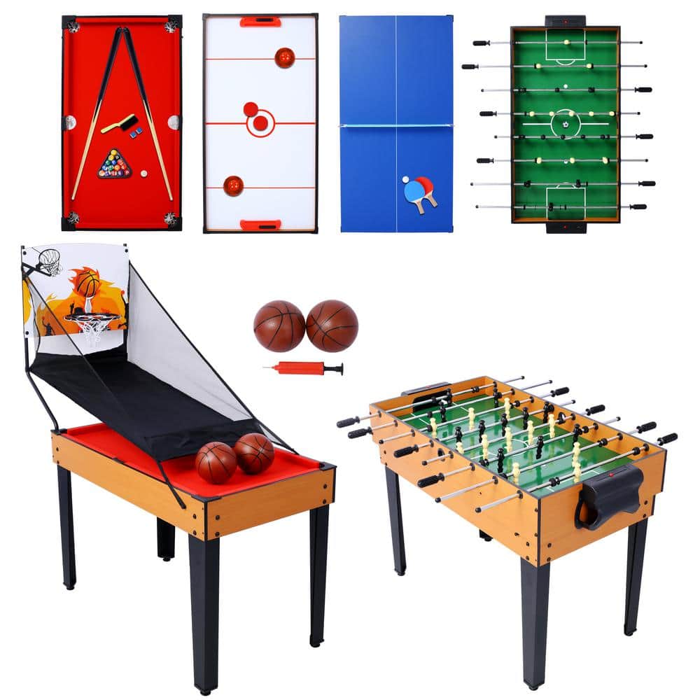 Misopily 5-in-1 Multi-Game Tables - Billiards, Push Hockey, Foosball ...
