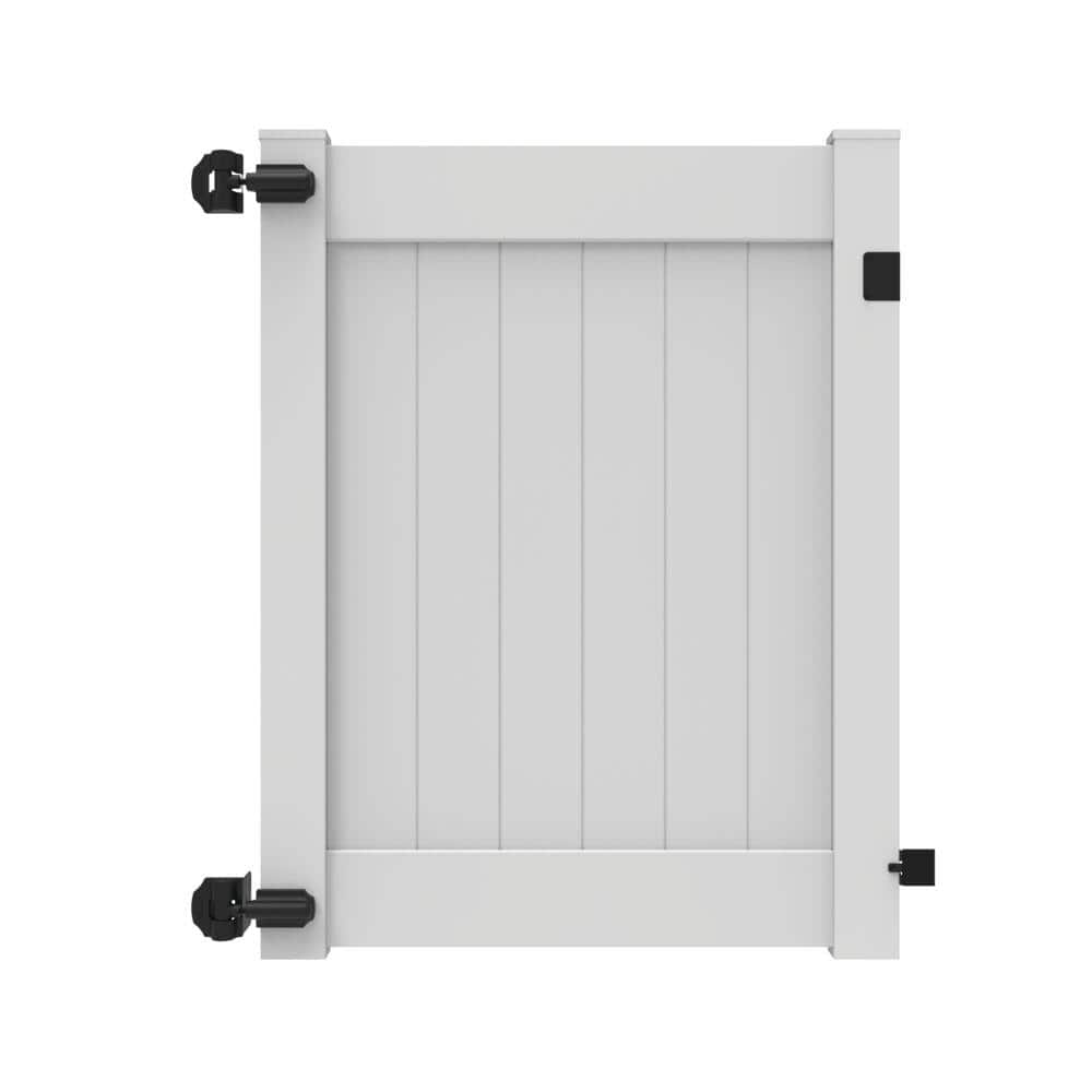 Veranda Linden 5 ft. H x 4 ft.W White Vinyl Un-Assembled Fence Gate ...