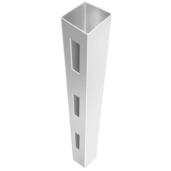 Veranda 5 in. x 5 in. x 7 ft. White Vinyl 3 Rail Fence Corner Post ...