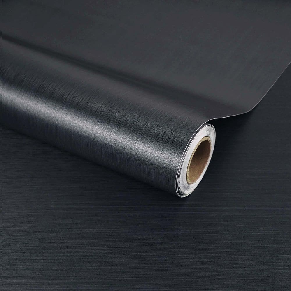 TUKTUK Navy Blue Metallic Brushed Peel and Stick Wallpaper Roll Vinyl ...