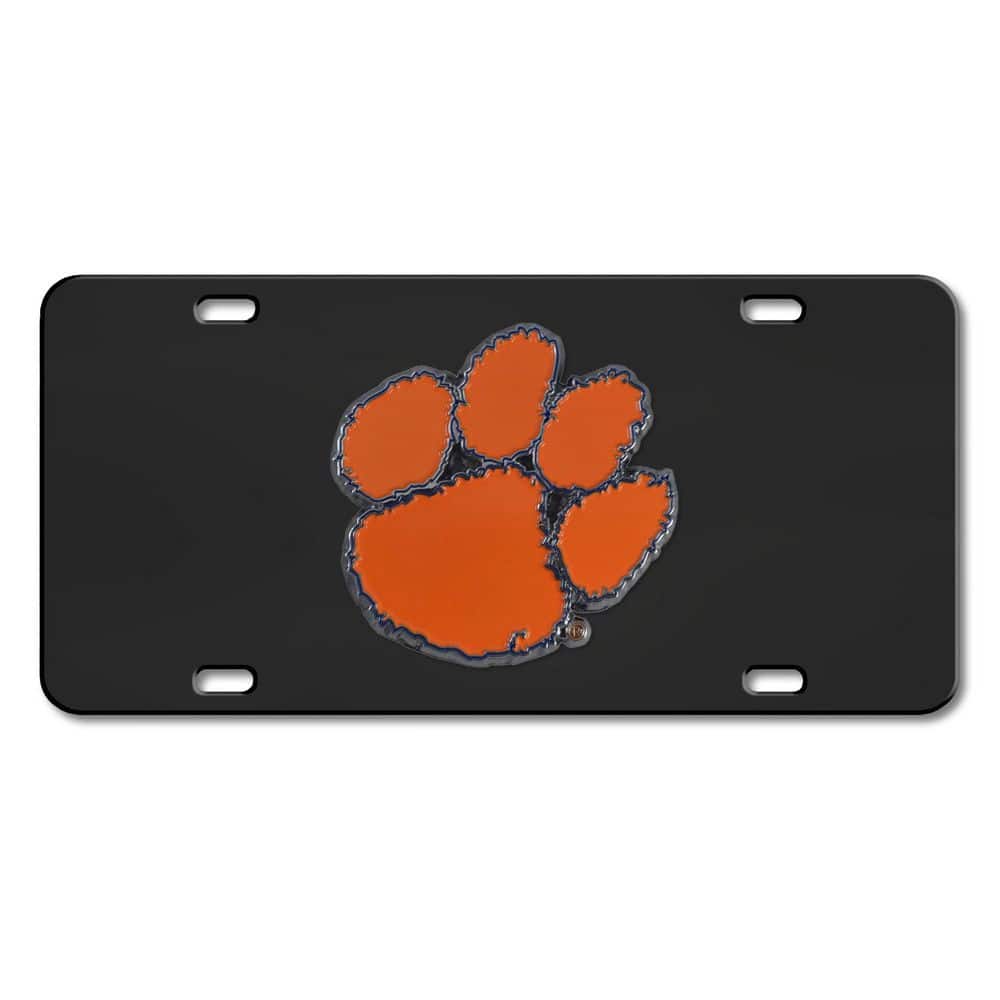 FANMATS Clemson Tigers 3D Black License Plate 33610 - The Home Depot