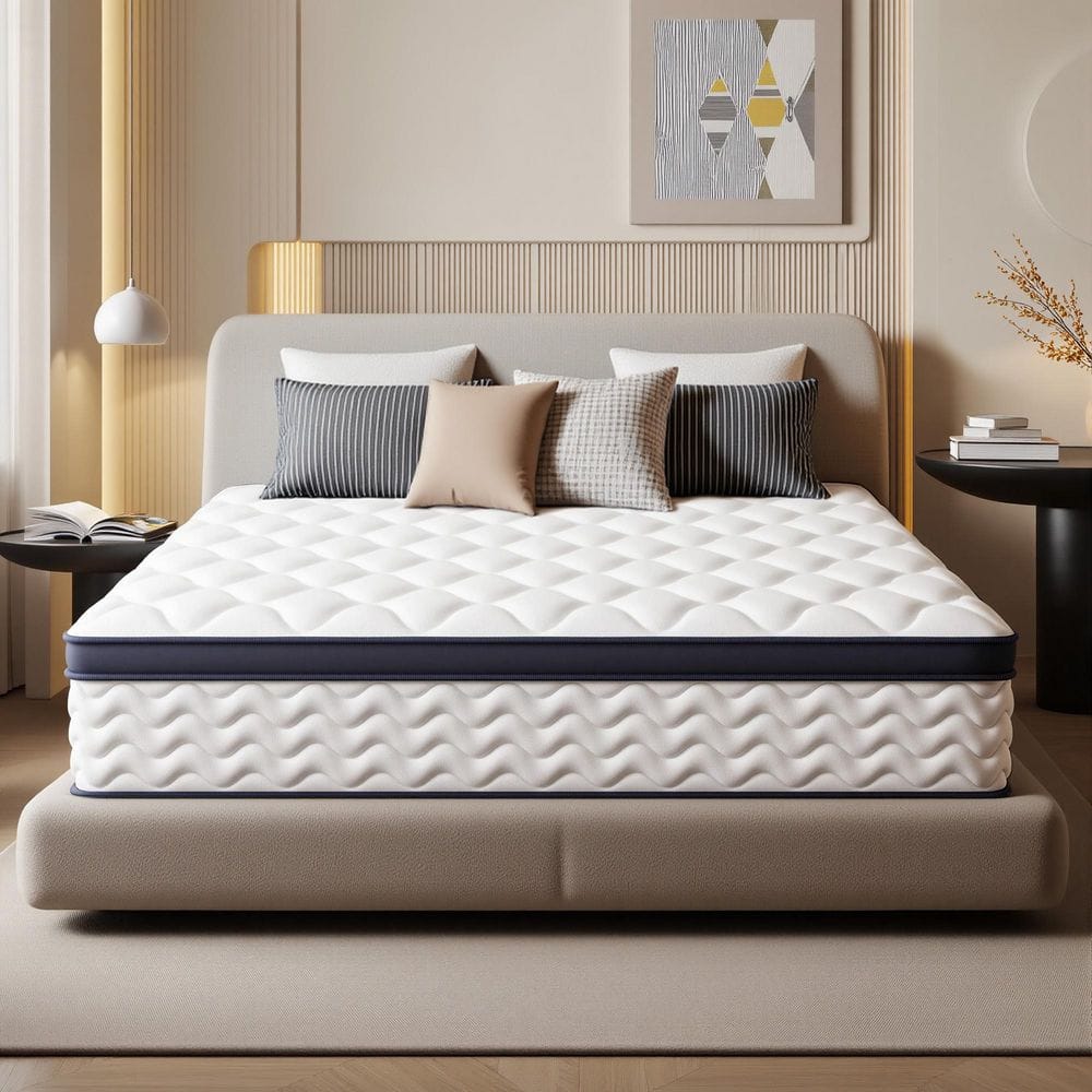 YINIX Luxe King Luxury Medium Hybrid Memory Foam and Innerspring with ...
