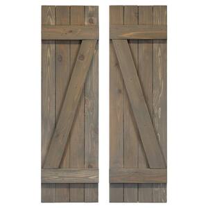 Dogberry Collections 14 in. x 72 in. Board and Batten Z Shutters Pair ...