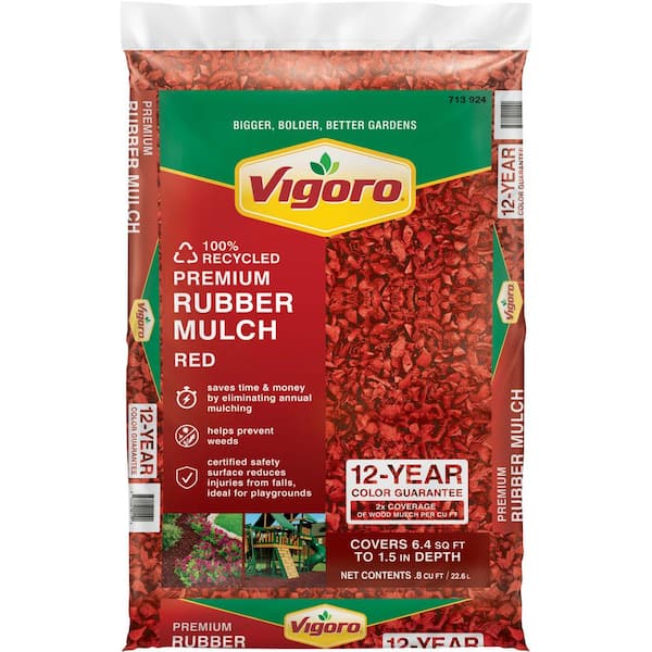 Vigoro 0.8 cu. ft. Red Bagged Recycled Rubber Mulch VGNG08RD96 - The ...