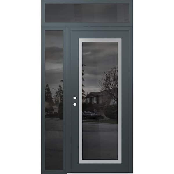 Tessari Doors C1 50 in. x 96 in. Silver P Right-Hand/Inswing Mirrored ...
