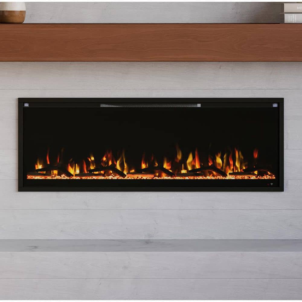 Modern Ember Aerus Slim 50 in. Wall-Mounted Smart Electric Fireplace ...