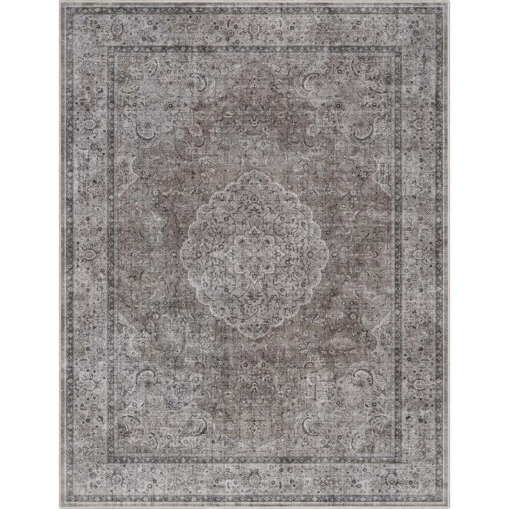 Well Woven Gray 9 ft. 10 in. x 13 ft. Asha Odette Vintage Persian ...