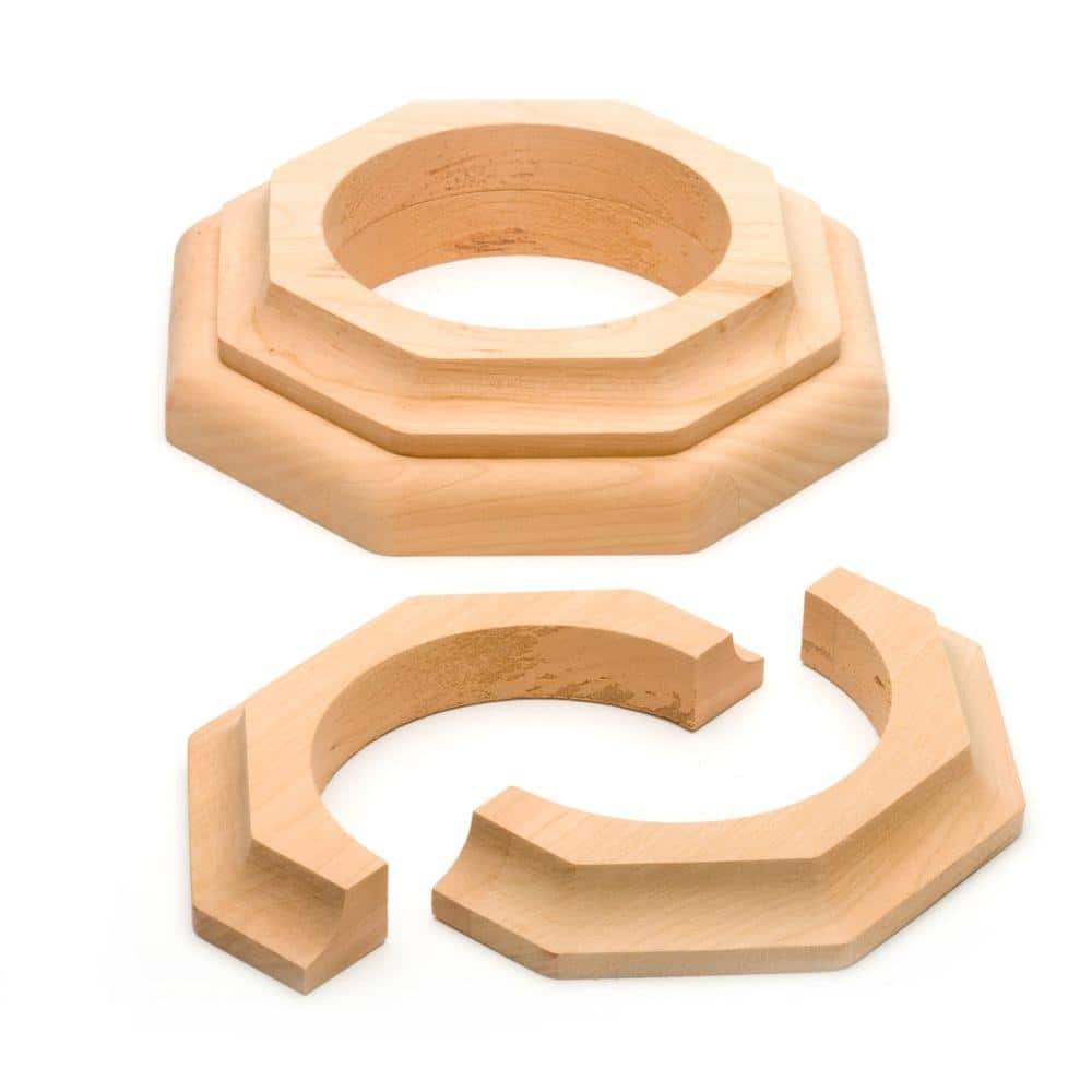 Pole-Wrap 4 in. Dia Cherry Cap and Base Set 84CB40 - The Home Depot