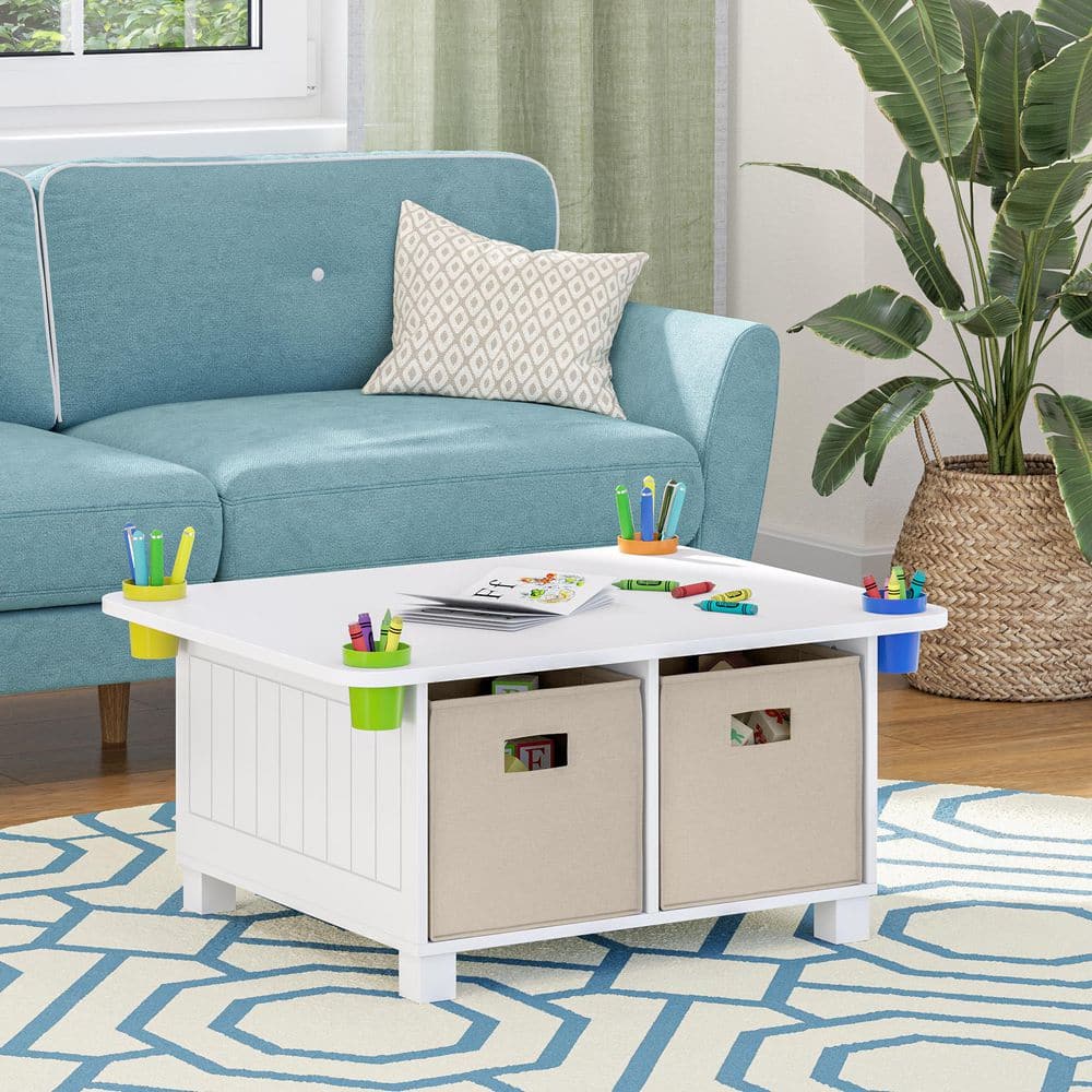 RiverRidge Home Kids Desk and Art Activity Table with 4-Storage Cubbies ...
