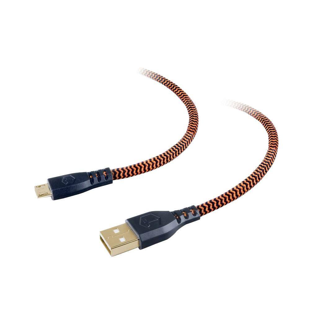 Tough Tested 6 ft. Heavy Duty Braided Fabric Cable with Micro USB ...