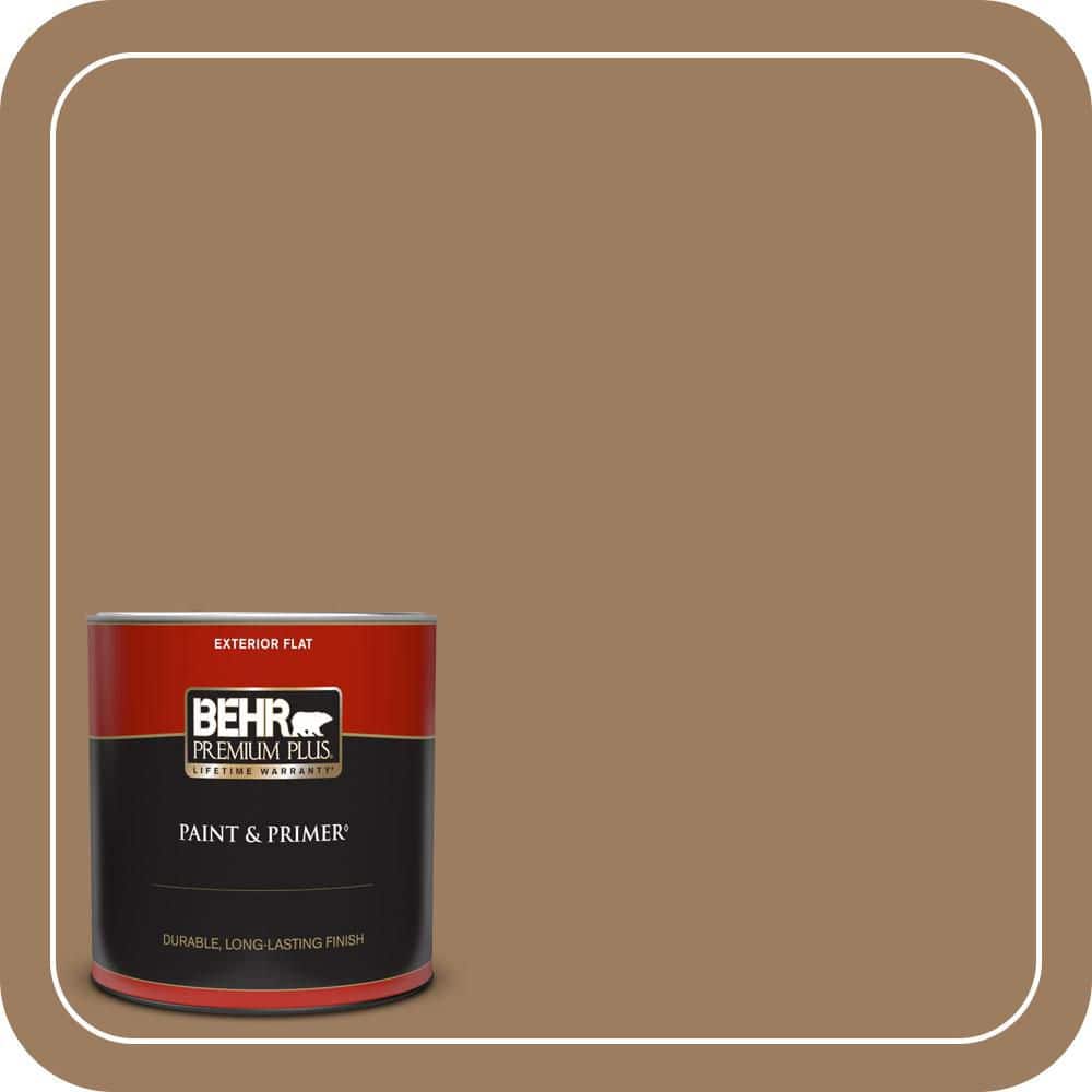 BEHR PREMIUM PLUS 1 qt. #BXC-08 Safari Brown Flat Exterior Paint ...