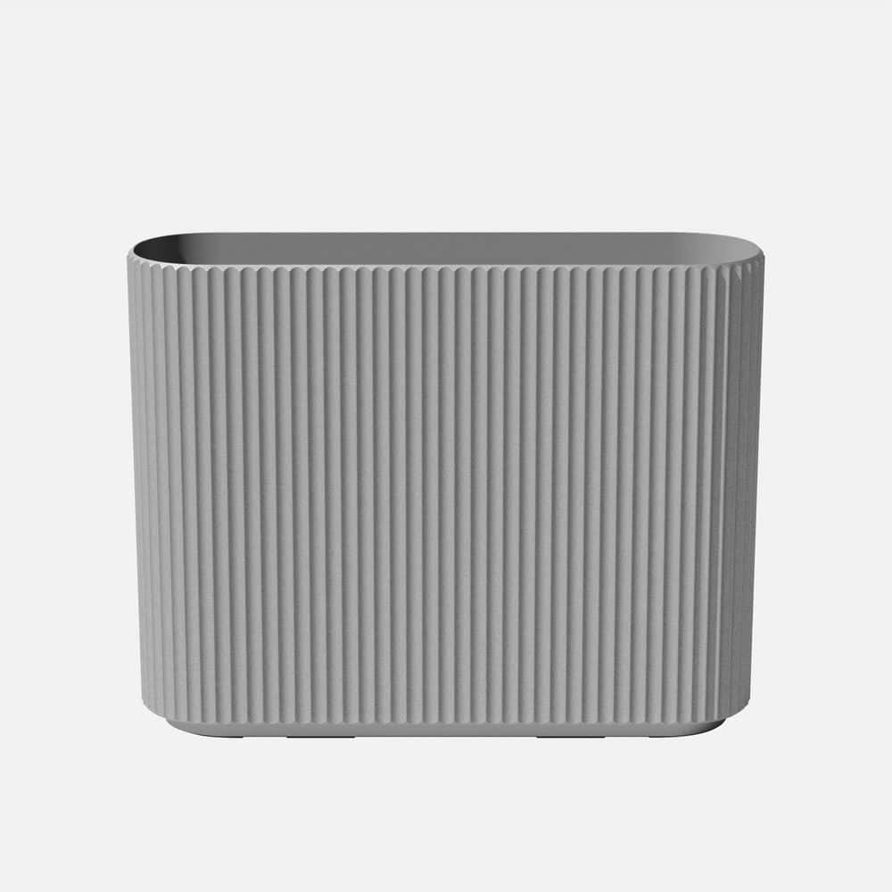 Veradek Demi Span Extra Large Gray Plastic-Stone Rectangular Planter with Drainage Holes (10.25 ...