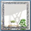 dubbin 24 in. W x 24 in. H Square Framed Silver Crystal Decorative Wall ...