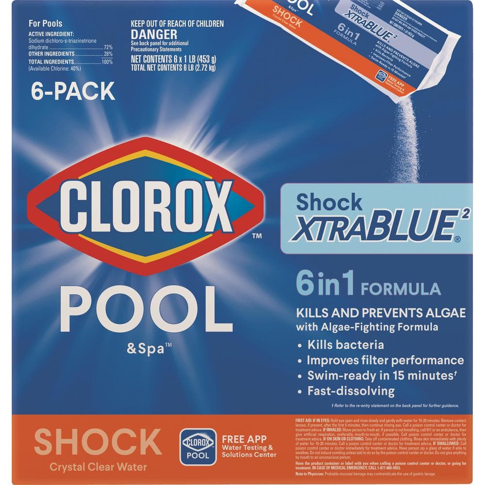 Clorox Pool and Spa 6 lbs. Shock Xtra Blue 2 Pool Shock (6-Pack ...