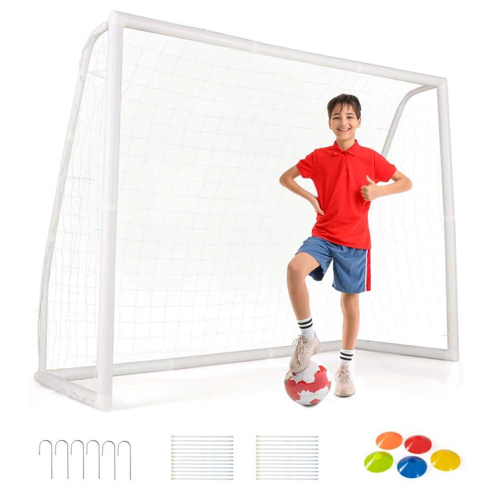 Costway 8 ft x 3 ft x 6 ft All Weather Soccer Goal Football Training ...
