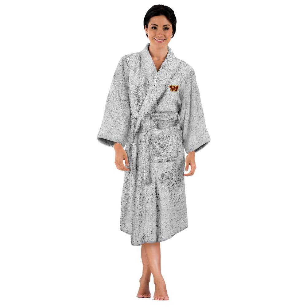 THE NORTHWEST GROUP NFL Commanders Gray Sherpa Bathrobe Women Robes ...