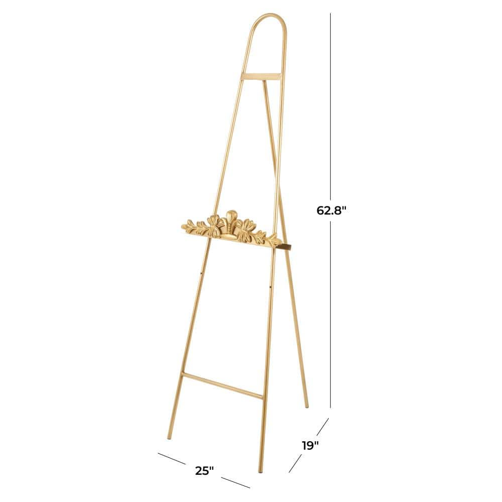 Litton Lane Gold Metal Arched Foldable Floor 2-Tier Easel with Vine ...