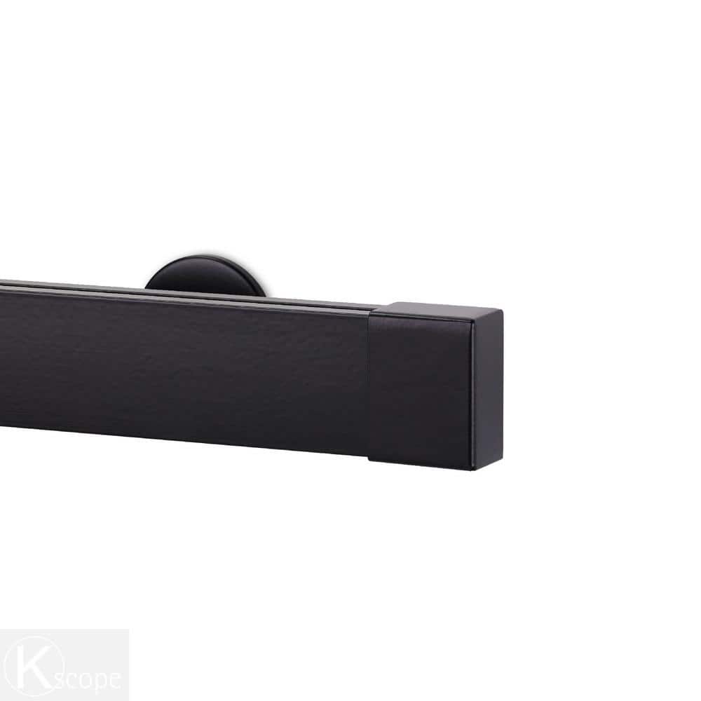Art Decor Kontur ALU 48 in. Single Traverse Curtain Rod Set in Black ...
