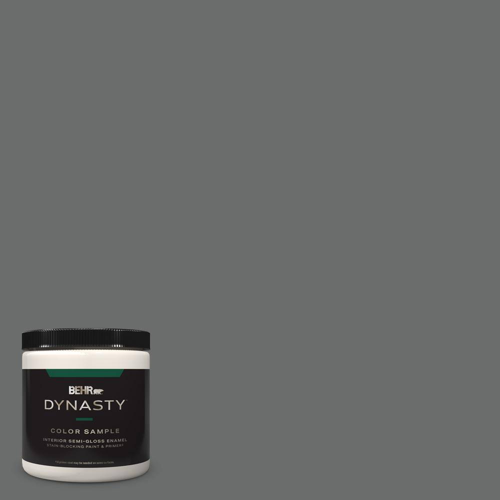 BEHR DYNASTY 8 oz. #770F-5 Dark Ash Semi-Gloss Enamel Stain-Blocking ...
