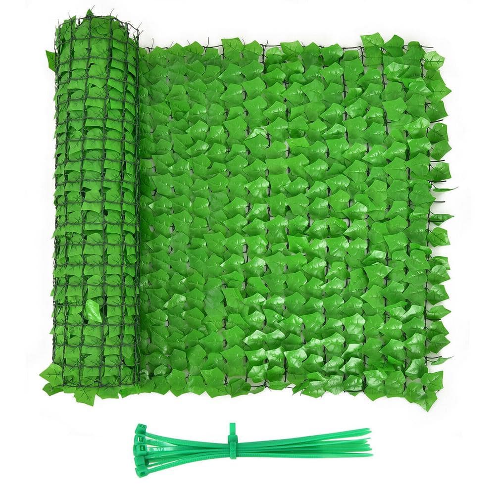 WELLFOR 1-Piece 118 in. L x 39 in. W Polyester Garden Fence in Light ...