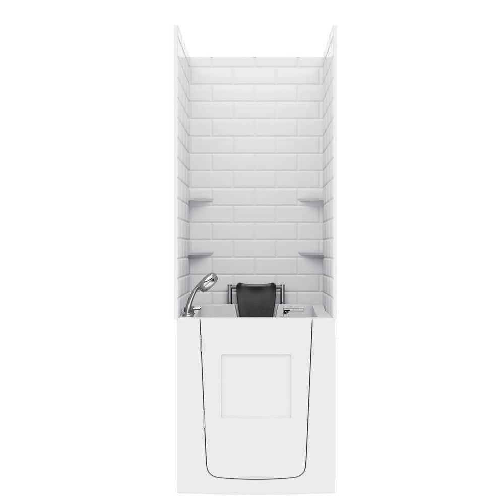 ANZZI Rampart Wall Series 32 in. x 37 in. Right Side Drain Combination ...