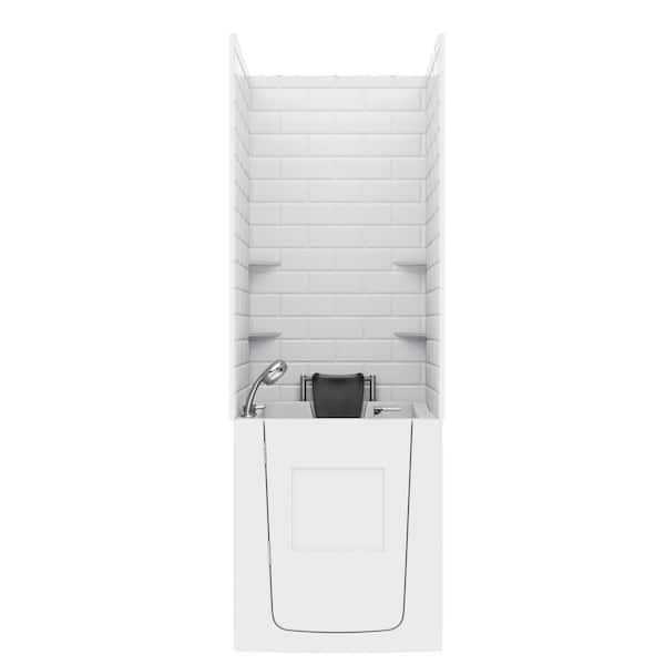 ANZZI Rampart Wall Series 32 in. x 37 in. Right Side Drain Combination ...