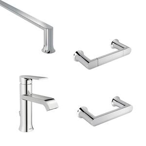MOEN Genta Single-Handle 1-Spray Tub and Shower Faucet in Chrome with Shower Rod (Valve Included ...