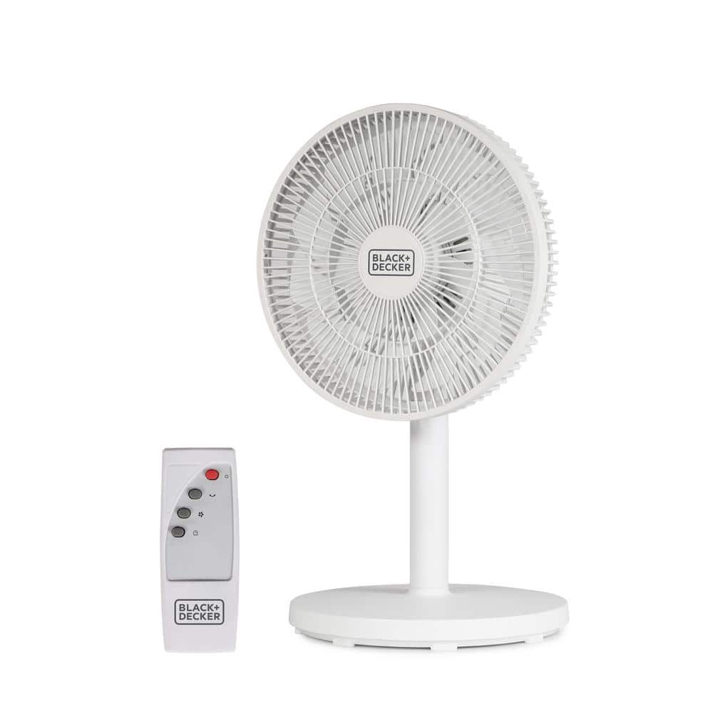 BLACK+DECKER 12 in. Dual Blade Table Fan with Remote, Desk Fan with ...