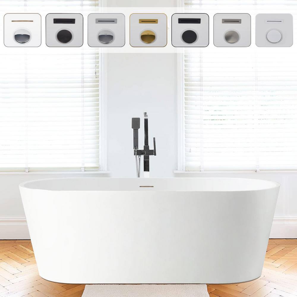 Vanity Art Bordeaux 67 in. Acrylic Flatbottom Freestanding Bathtub in ...