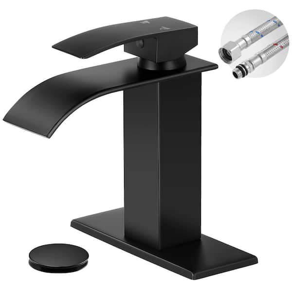 Reviews for AKLFGN Waterfall Single Handle Single Hole Low-Arc Bathroom ...