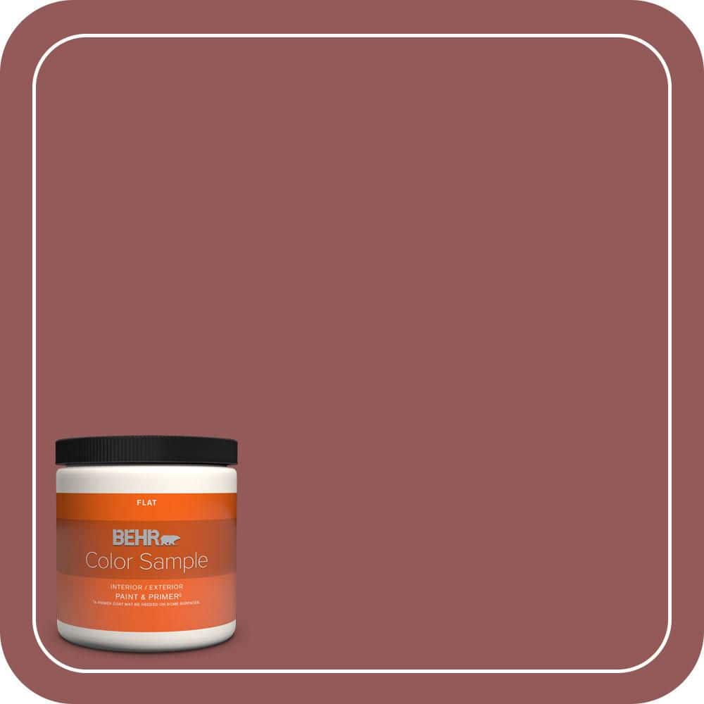 BEHR PREMIUM PLUS 8 oz. #150F-6 Gallery Red Flat Interior/Exterior ...