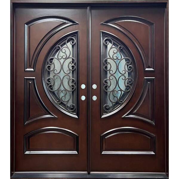 Forever Doors 60 in. x 80 in. PU Composite Entry Door with Iron Design ...