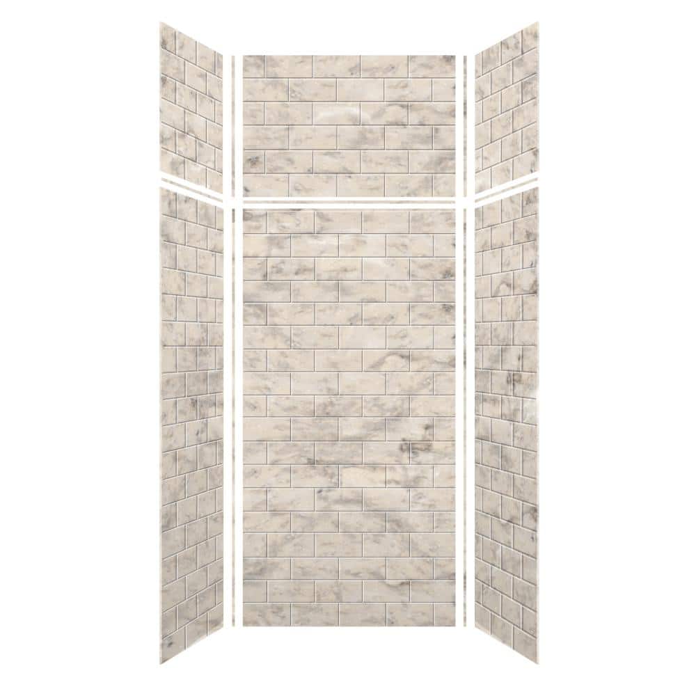 Transolid Saramar 36 in. W x 96 in. H x 36 in. D 6-Piece Glue to Wall ...