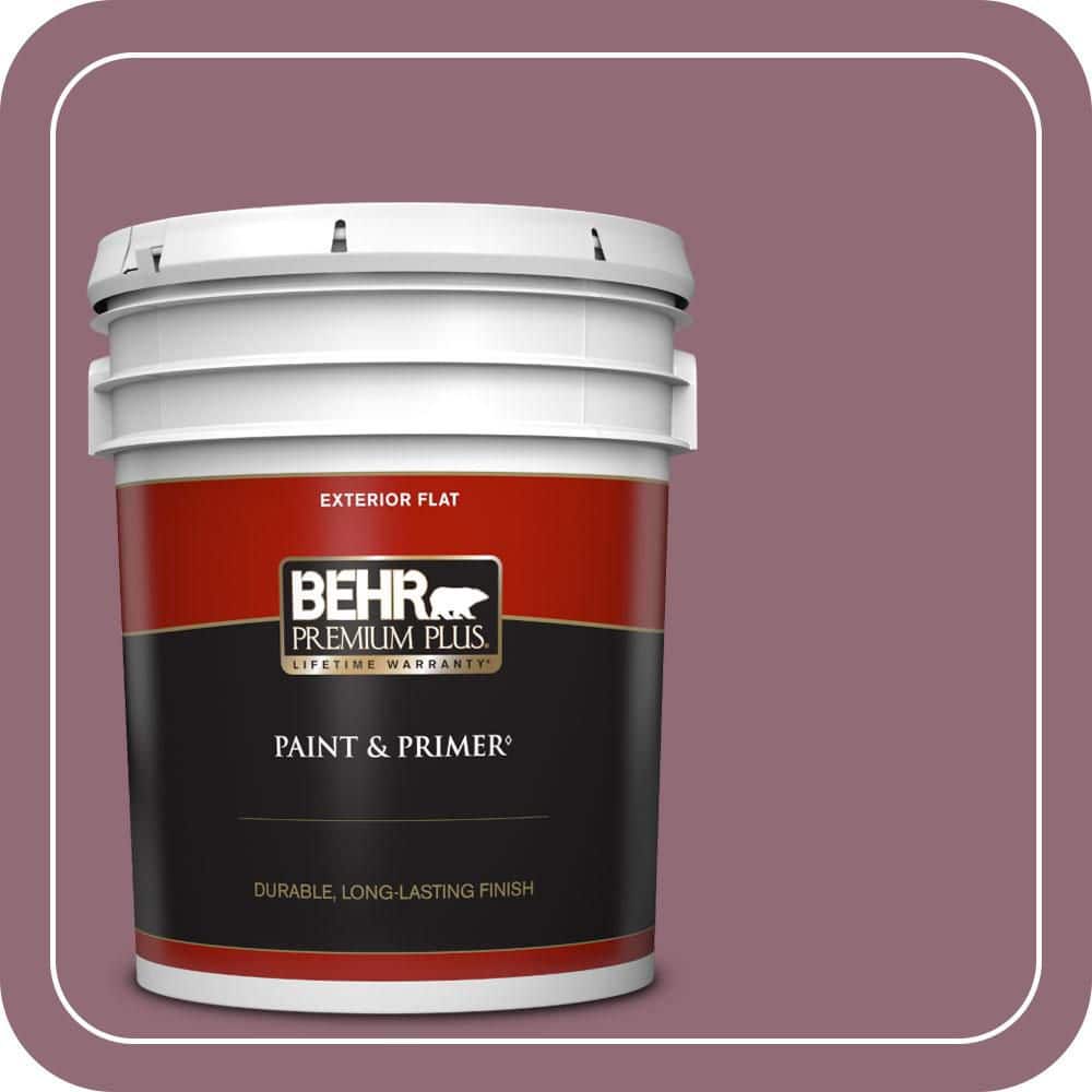 BEHR PREMIUM PLUS 5 gal. #S120-6 Full Glass Flat Exterior Paint ...