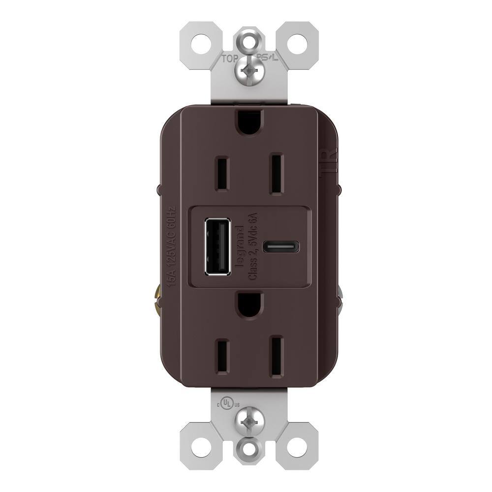 Legrand radiant 15 Amp 125-Volt Decorator Duplex Outlet with 6.0 Amp ...