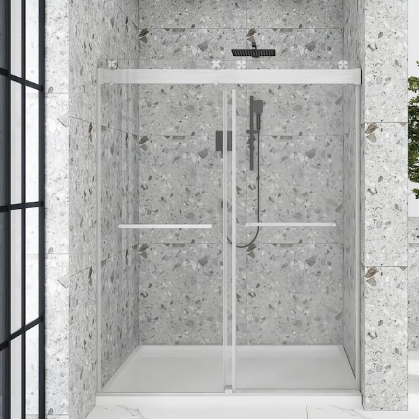 DreamLine Encore 44 to 48 in. x 76 in. Semi-Frameless Bypass Shower Door in Brushed Nickel SHDR ...