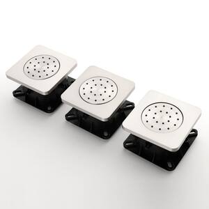 WELLFOR 3-Piece Body Spray/Body Jet in Brushed Nickel in Round WA-0502 ...