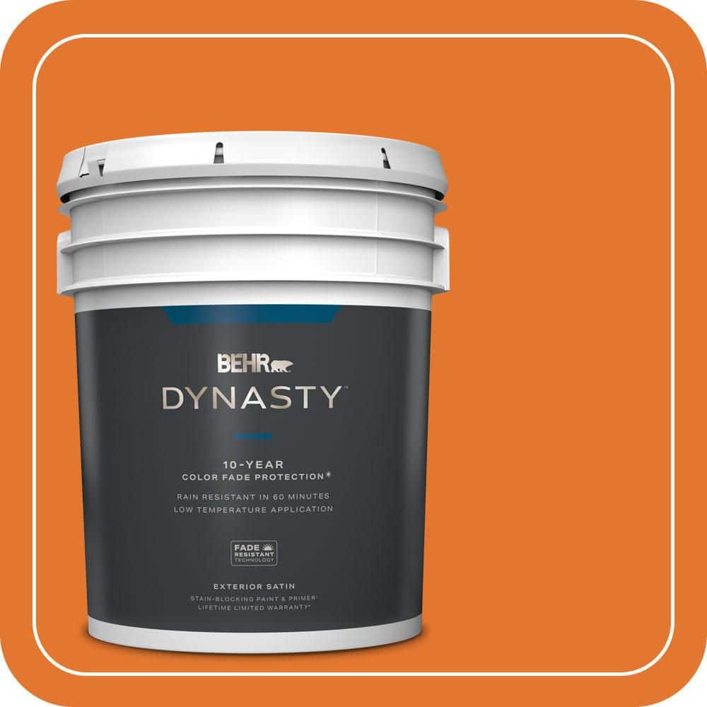 BEHR DYNASTY 5 gal. #250B-7 Crushed Orange Satin Enamel Exterior Stain ...
