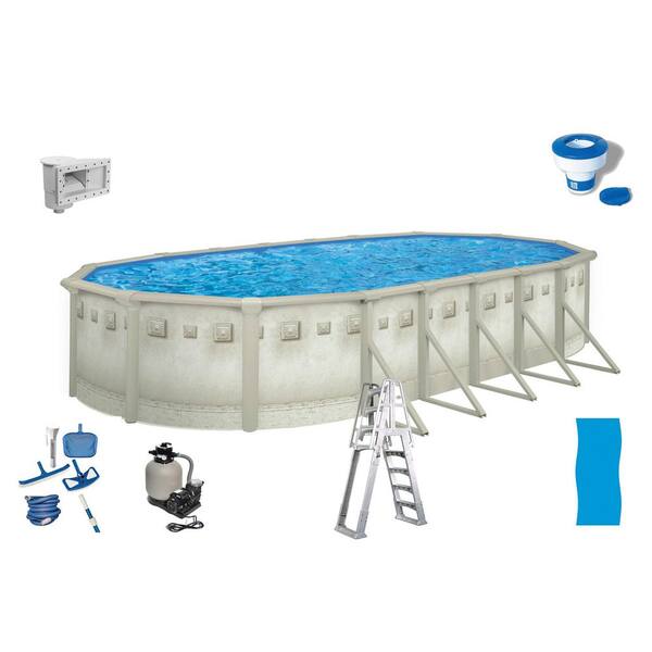 AQUARIAN Huntington 15 ft. x 26 ft. Oval 54 in. Deep Buttress Free ...