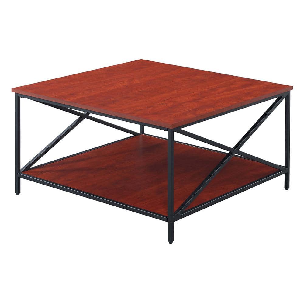 Convenience Concepts Tucson 32 in. Cherry Melamine/Black Medium Square ...