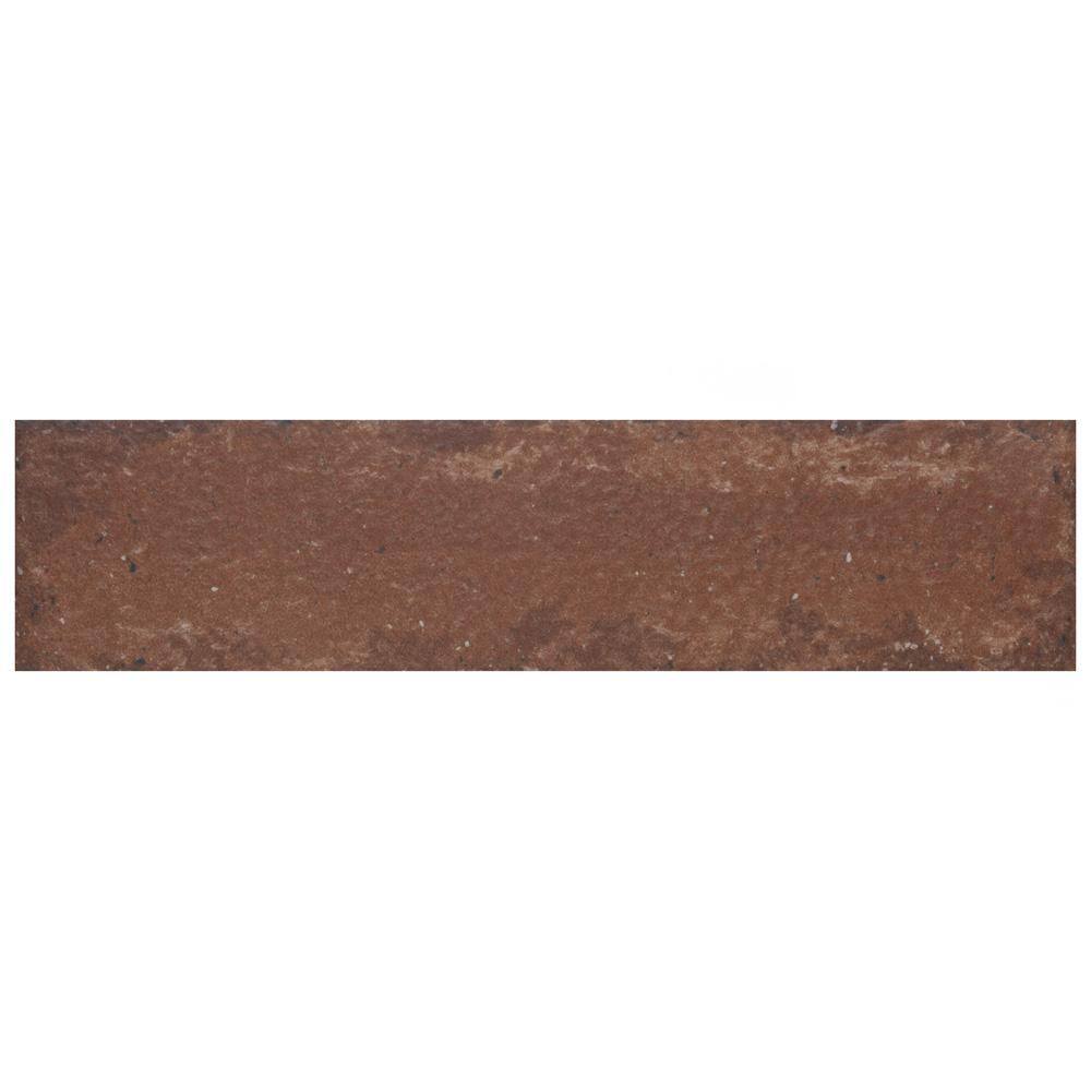 Merola Tile Brickyard Red 3 in. x 12 in. Porcelain Floor and Wall Take ...