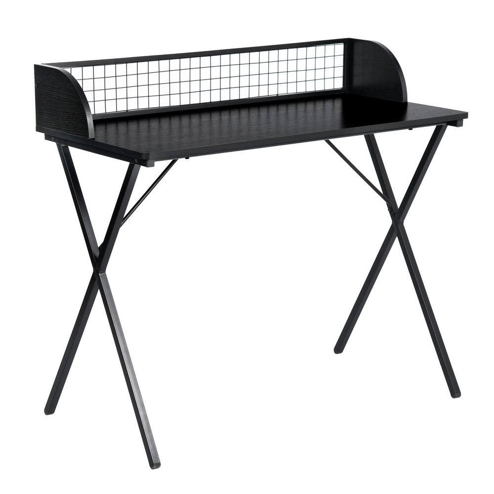 Homy Casa AVA 39.4 in. Rectangular Black Finish MDF Desk with Mesh ...