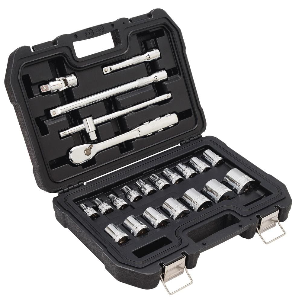 DEWALT 1/2 in. Drive Metric Socket Set with Ratchet (22-Piece) DWMT19241