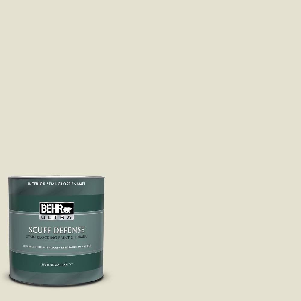 BEHR ULTRA 1 qt. #400E-2 Turtle Dove Extra Durable Semi-Gloss Enamel ...