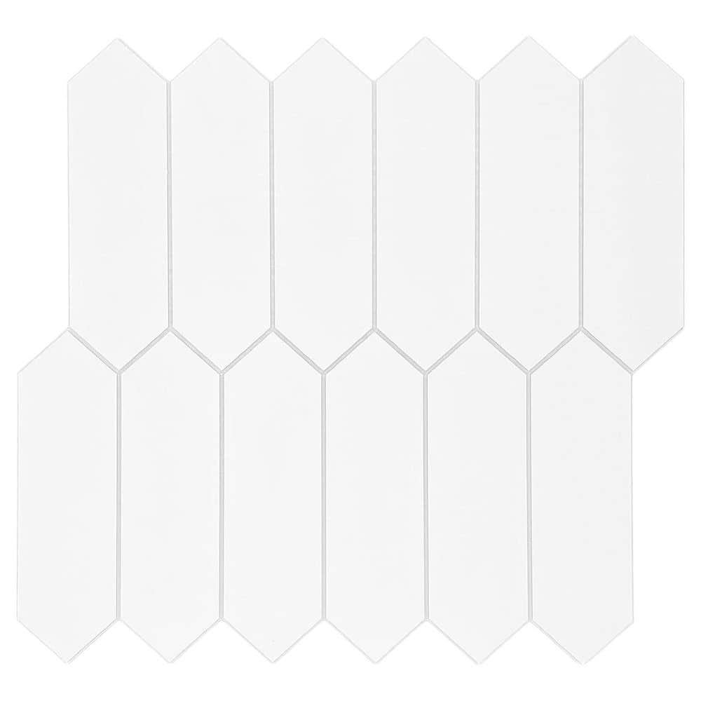 Reviews for White 12 in. x 11.22 in. Long Hexagon SPC Peel and Stick ...
