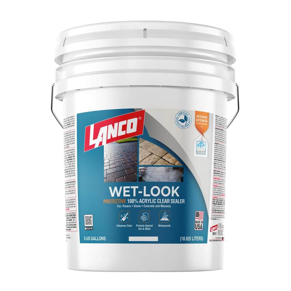 Lanco Wet Look 5 Gal. Interior/Exterior Clear Sealer for Concrete and ...