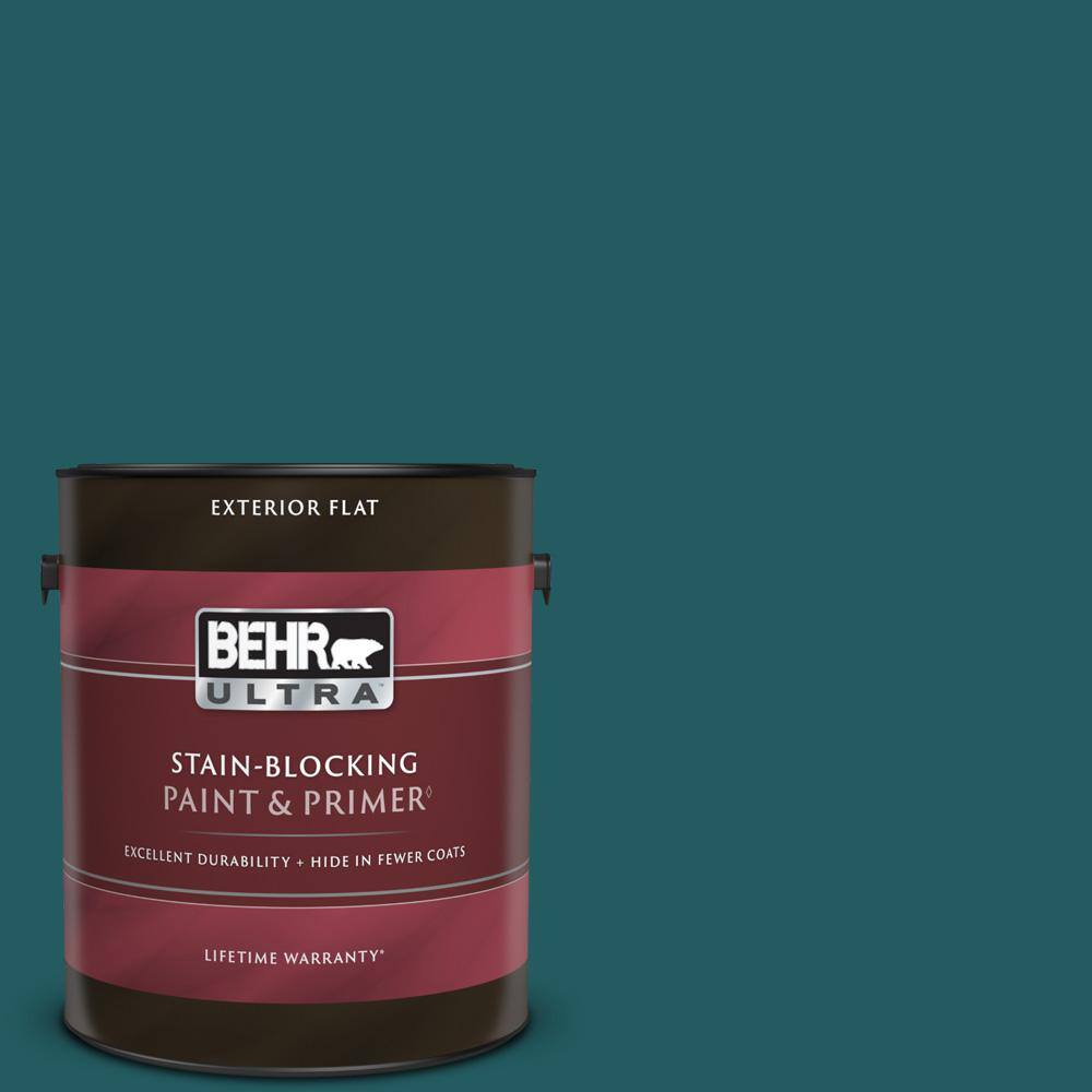 BEHR ULTRA 1 gal. #S450-7 Tsunami Flat Exterior Paint & Primer 485301 ...