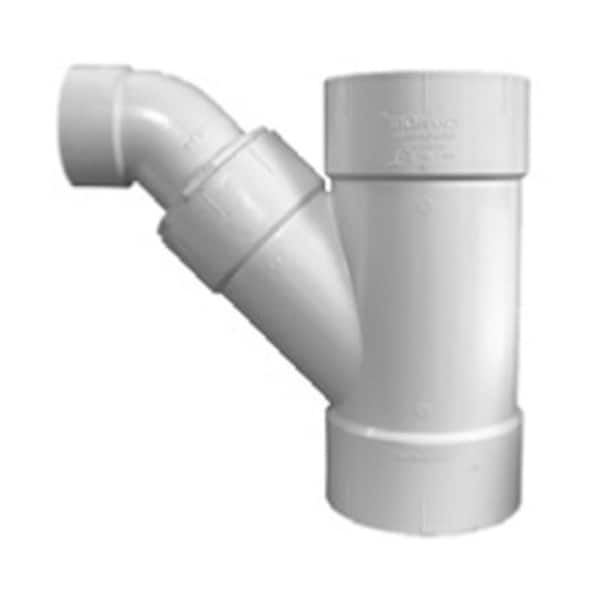 PLUMBFLEX 6" x 6" x 4" PVC DWV 2-Piece Combination Wye & 1/8 Bend 45 ...