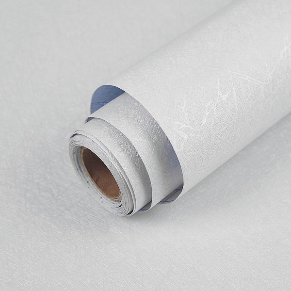 White Silk Solid Color Contact Paper Peel and Stick Wallpaper Roll ...