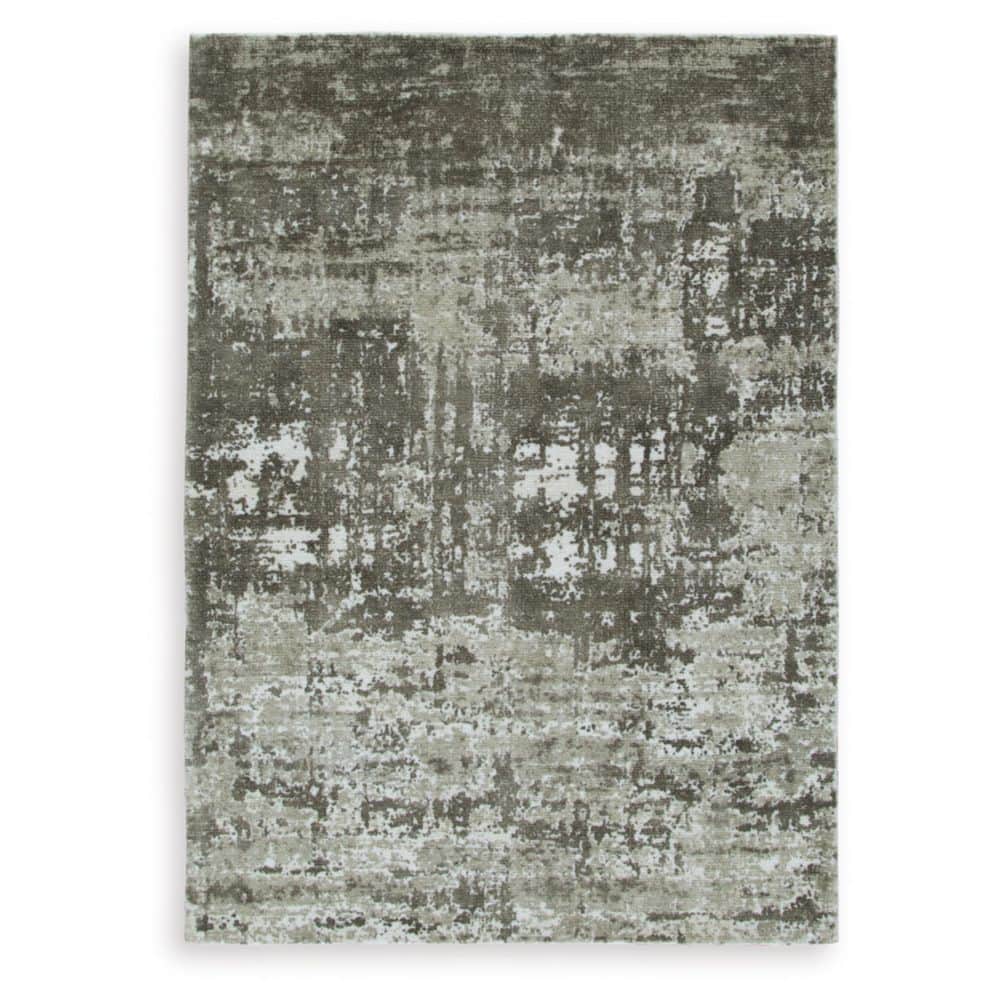 Signature DESIGN BY ASHLEY Valmontic Gray 5 ft. x 7 ft. Abstract Area ...